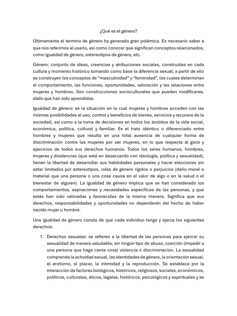 Entendiendo el Género y la Igualdad | PDF | Género | Estudios de género