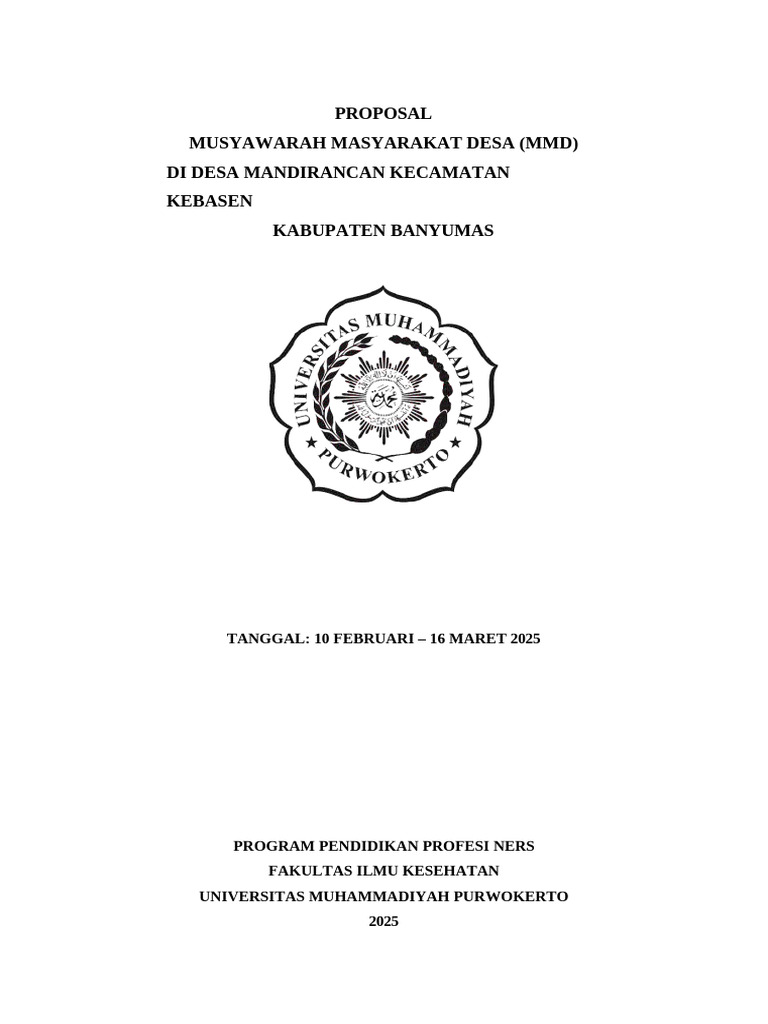 PROPOSAL MMD DESA MANDIRANCAN FIKSS | PDF