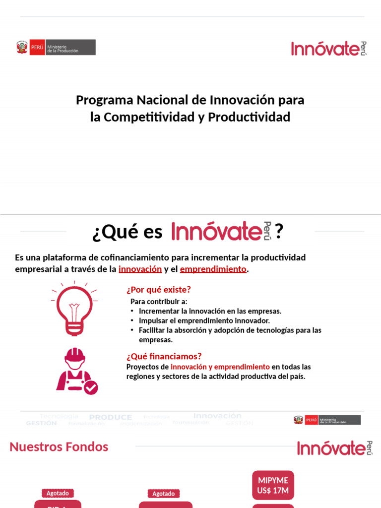 Innovate Peru - FONDO | PDF | Iniciativa empresarial | Pequeñas y ...
