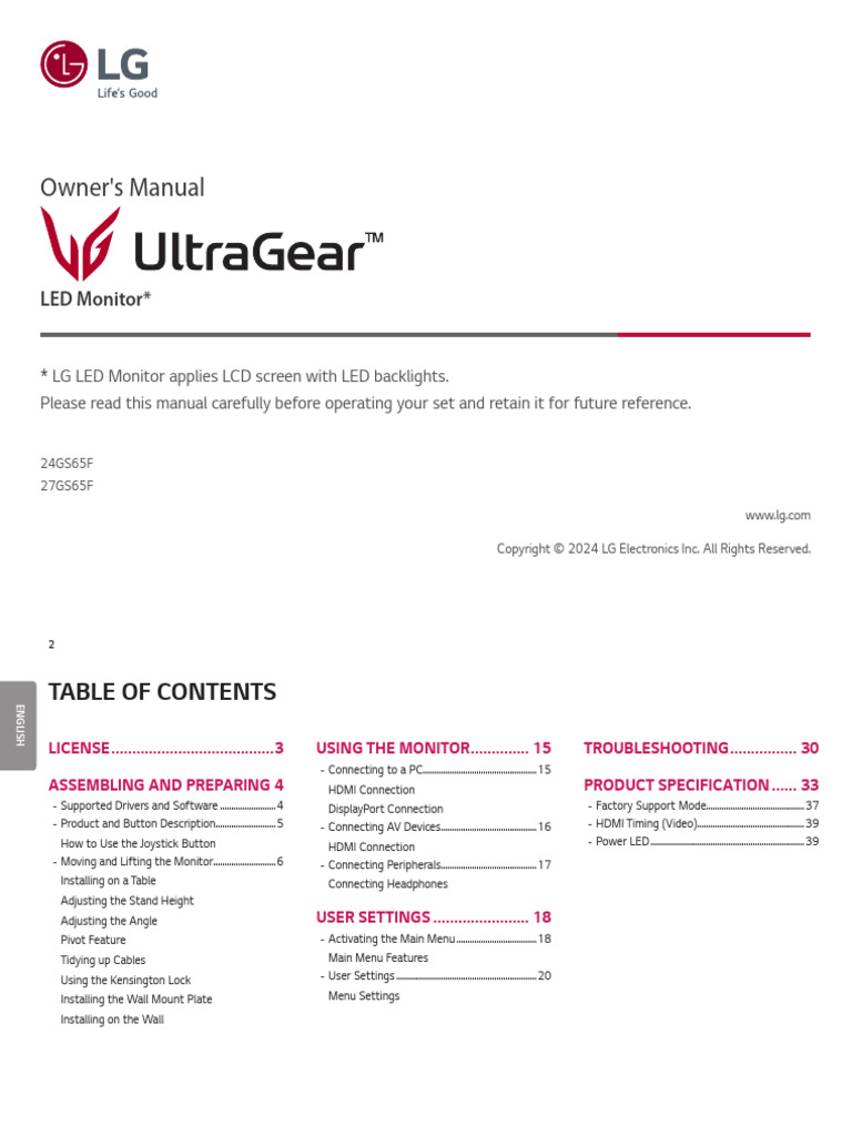 ENG | PDF | Hdmi | Computer Monitor