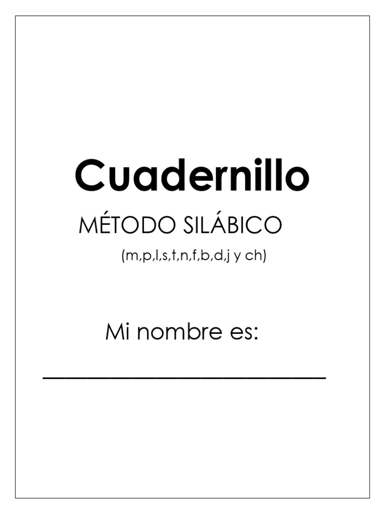 Cuadernillo de Ejercicios Metodo Silabico | PDF