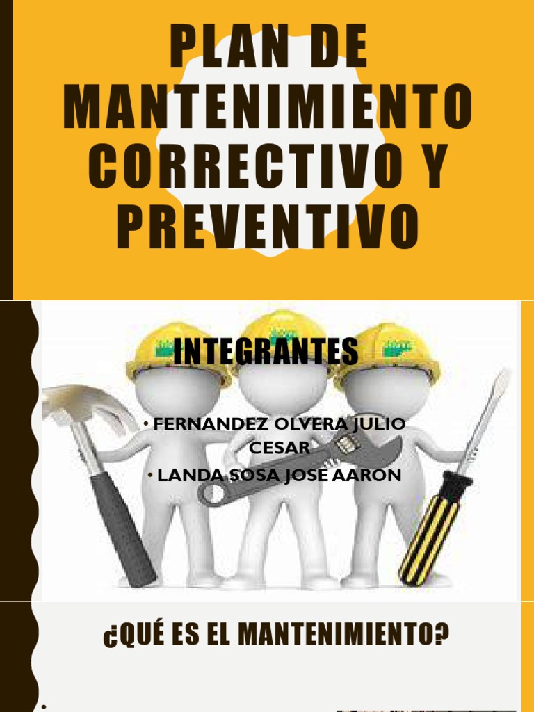 Plan de Mantenimiento Correctivo y Preventivo | PDF | Aspiradora