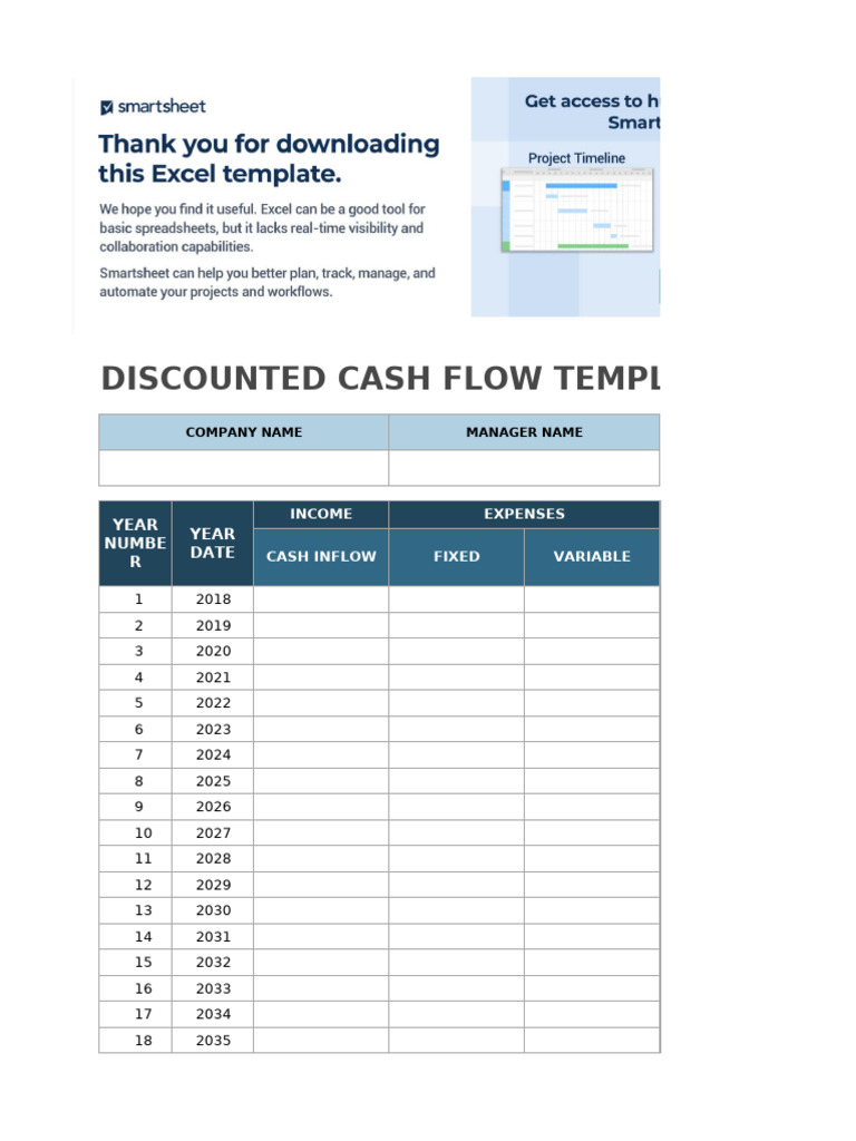 Discounted Cash Flow Template | PDF | Present Value | Discounted Cash Flow