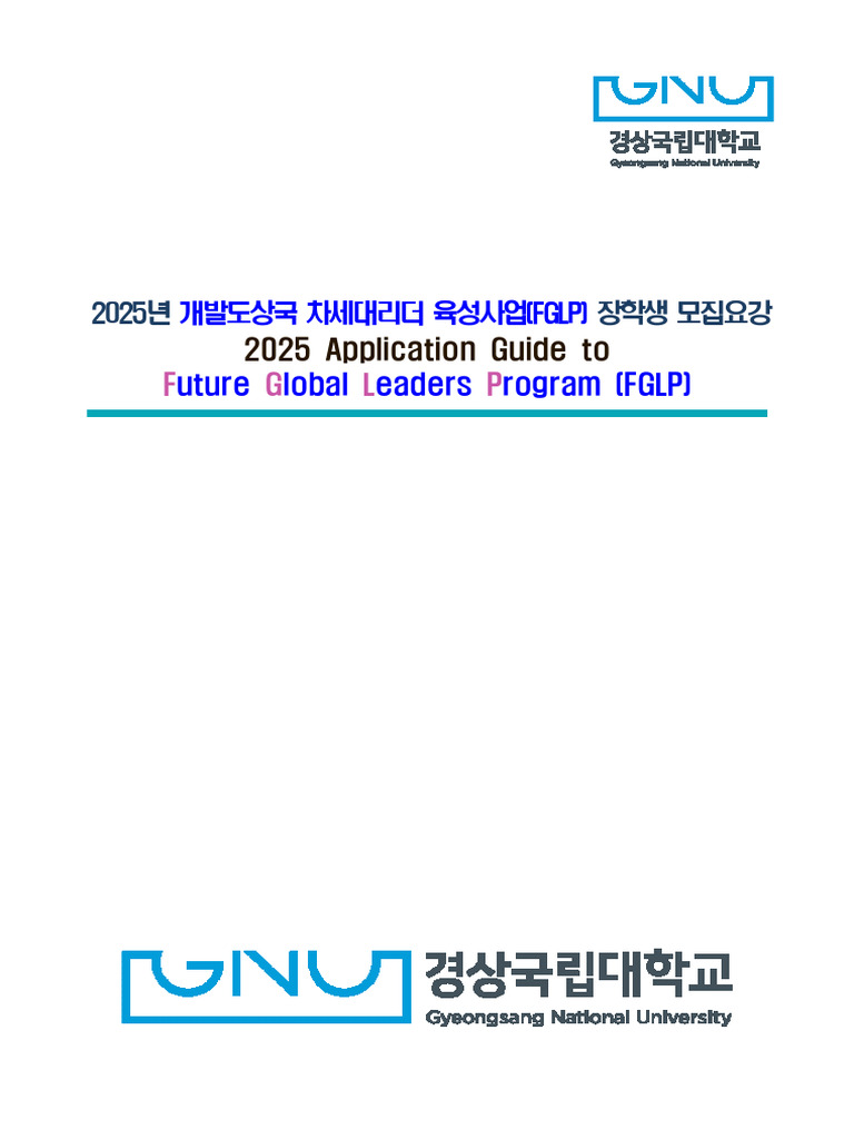2025 Application Guide To Future Global Leaders Program (FGLP) - Korean ...