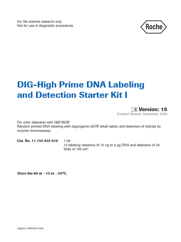 DIG High Prime DNA Labeling and Detection Starter Kit 1 (Digoxin Kit) Manual Kit | PDF | Agarose ...