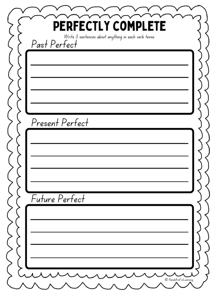 56 Grade Grammar Perfectly Complete - Past, Present, & Future Perfect ...