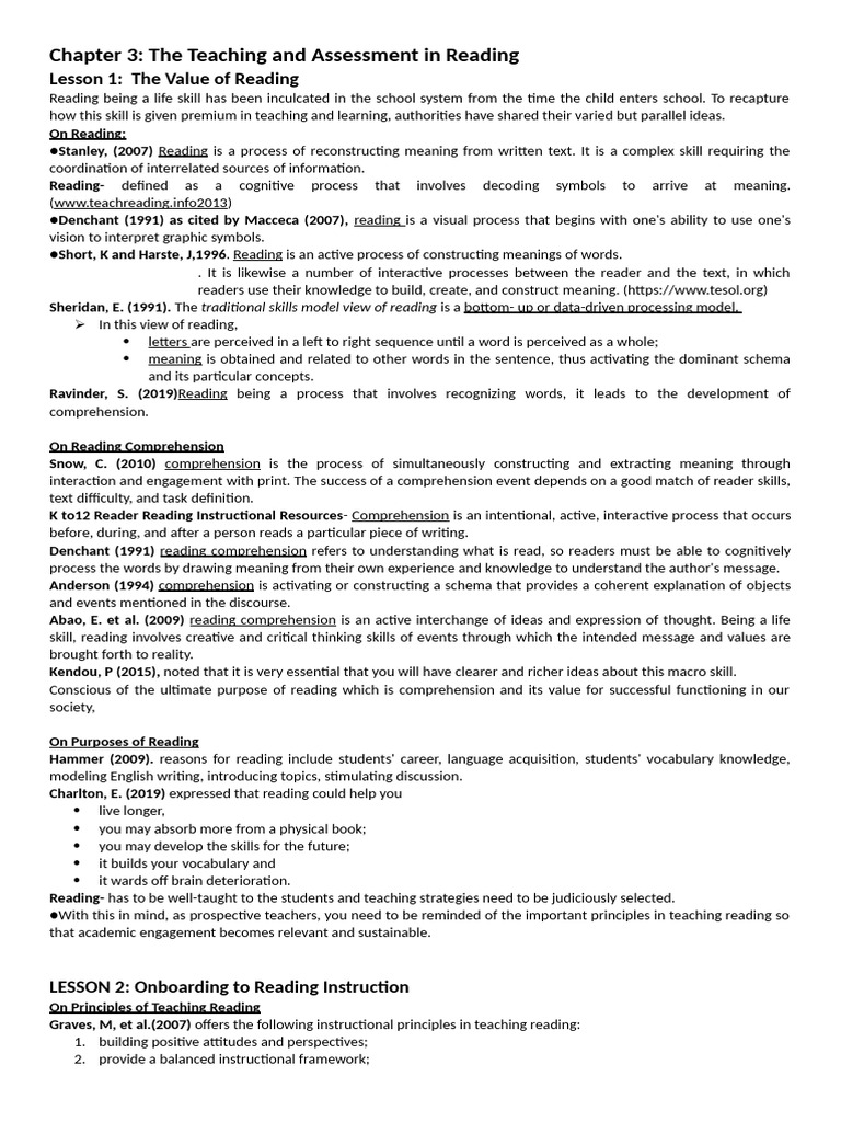 TAMS Chapter 3 Reviewer | PDF | Reading Comprehension | Educational ...