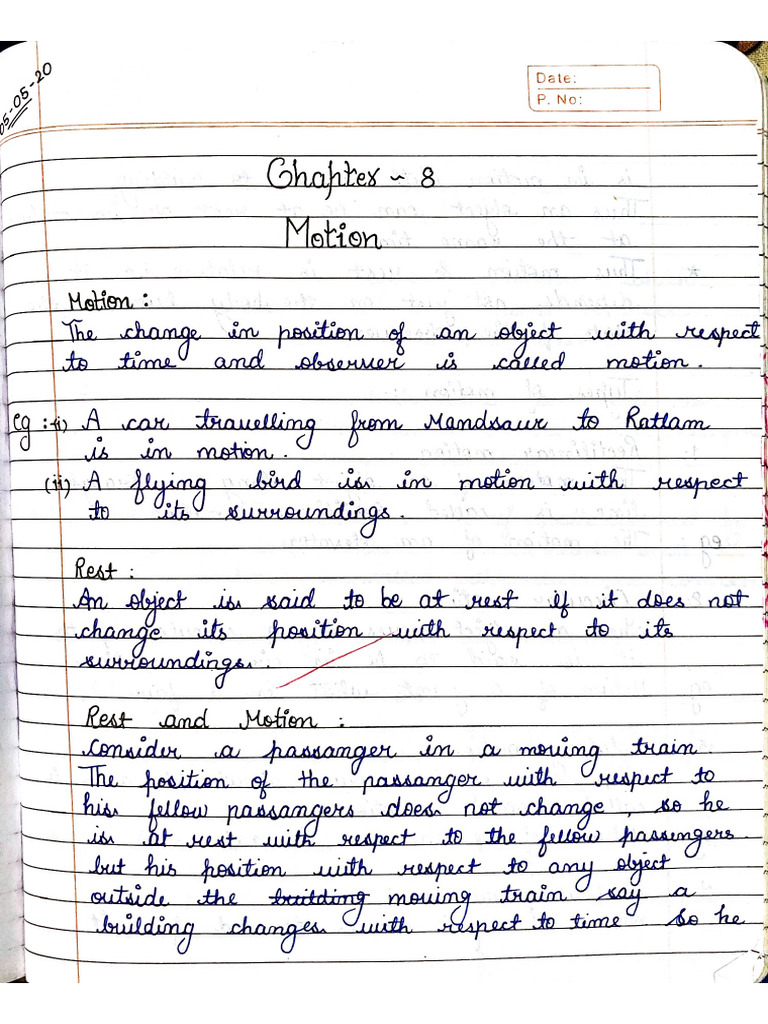 Class 9 Motion NOTES | PDF