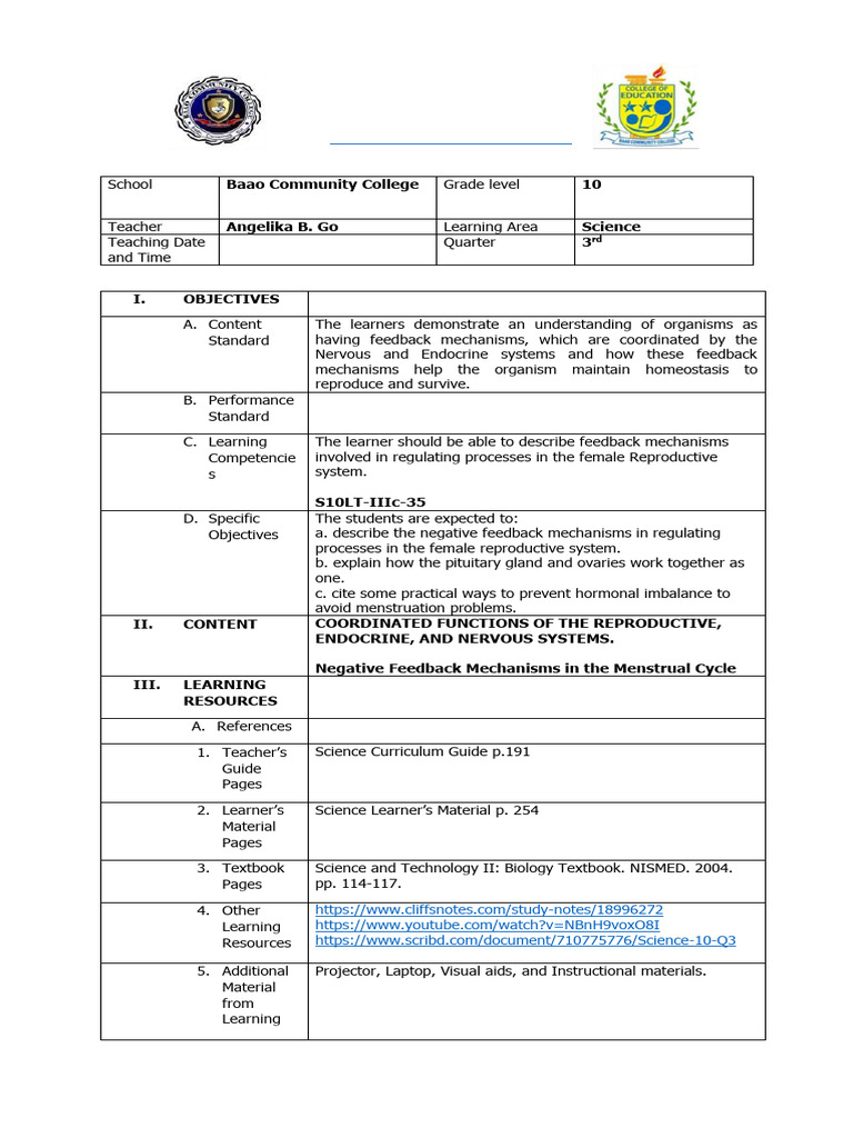 Negative Feedback in Menstrual Cycle | PDF | Menstrual Cycle ...