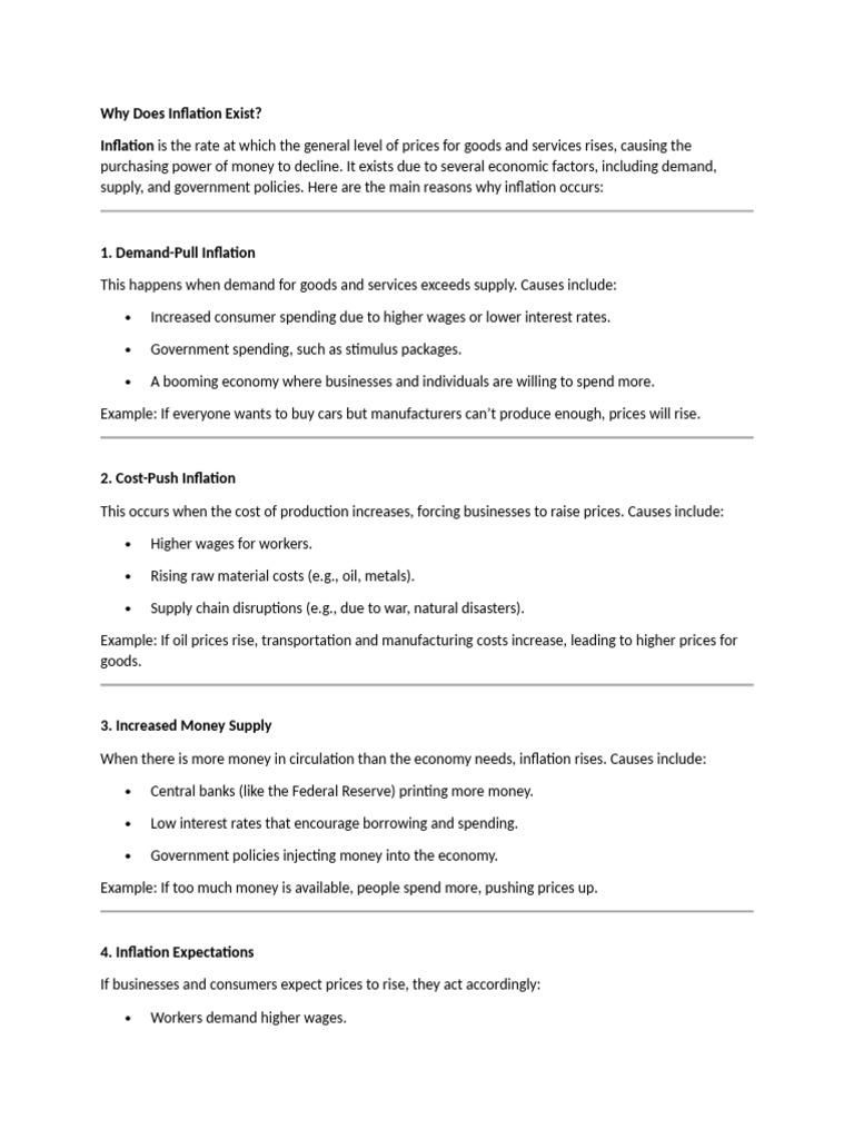 Why Does Inflation Exist | PDF | Inflation | Prices