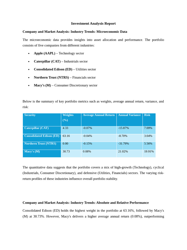 2024 Investment Analysis Report | PDF | Discounted Cash Flow ...