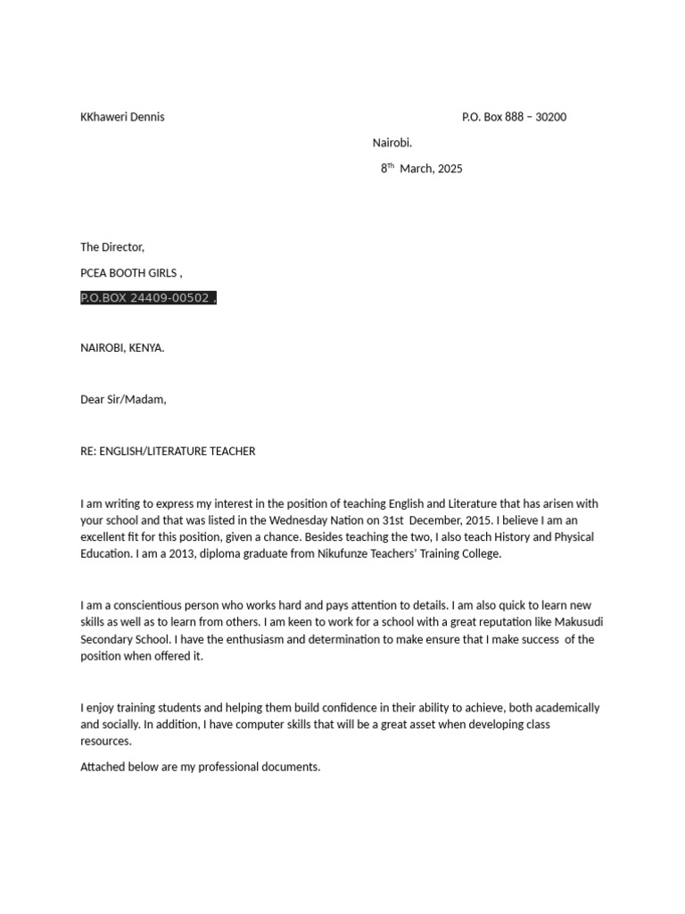 Application Letter | PDF