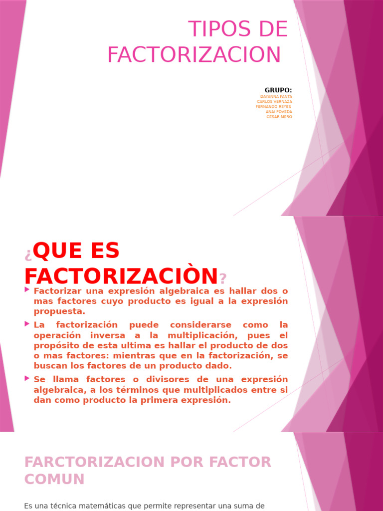 Tipos de Factorizacion | PDF | Factorización | Multiplicación