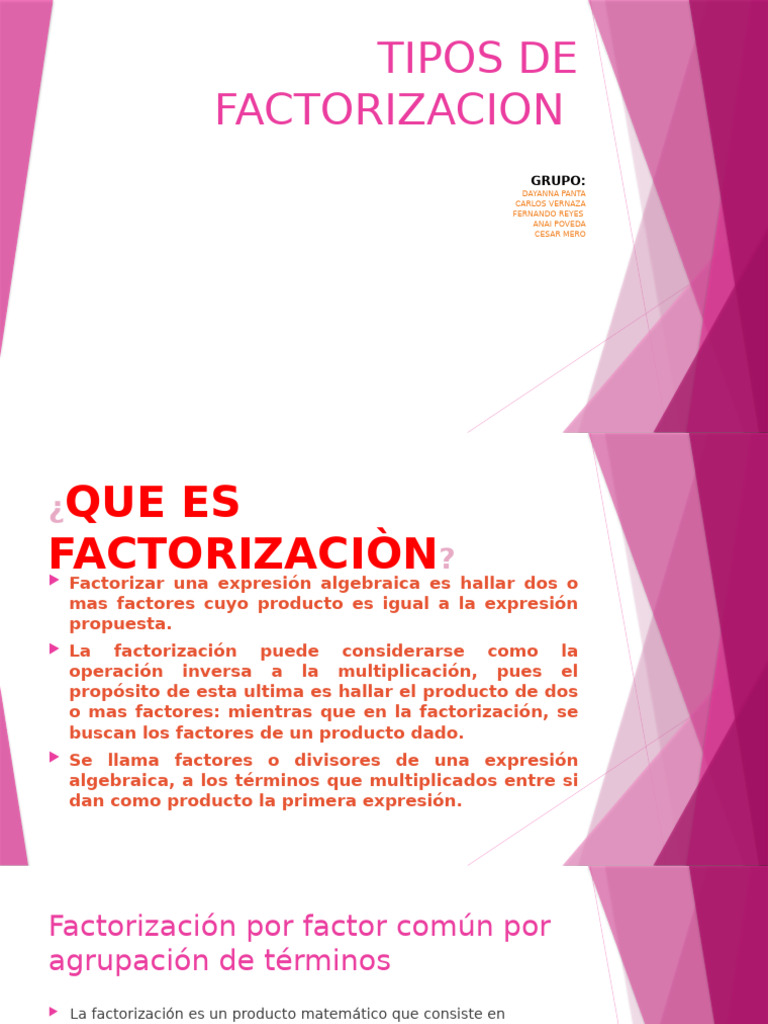 Tipos de Factorizacion | PDF | Factorización | Multiplicación