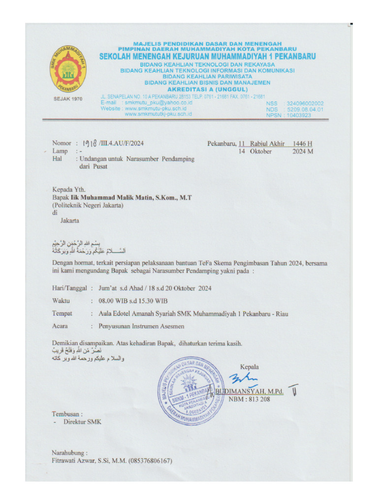 1918_2024 Iik Muhammad Malik Undangan Penyusunan Instrumen Asesmen TEFA SMK Muhammadiyah 1 ...
