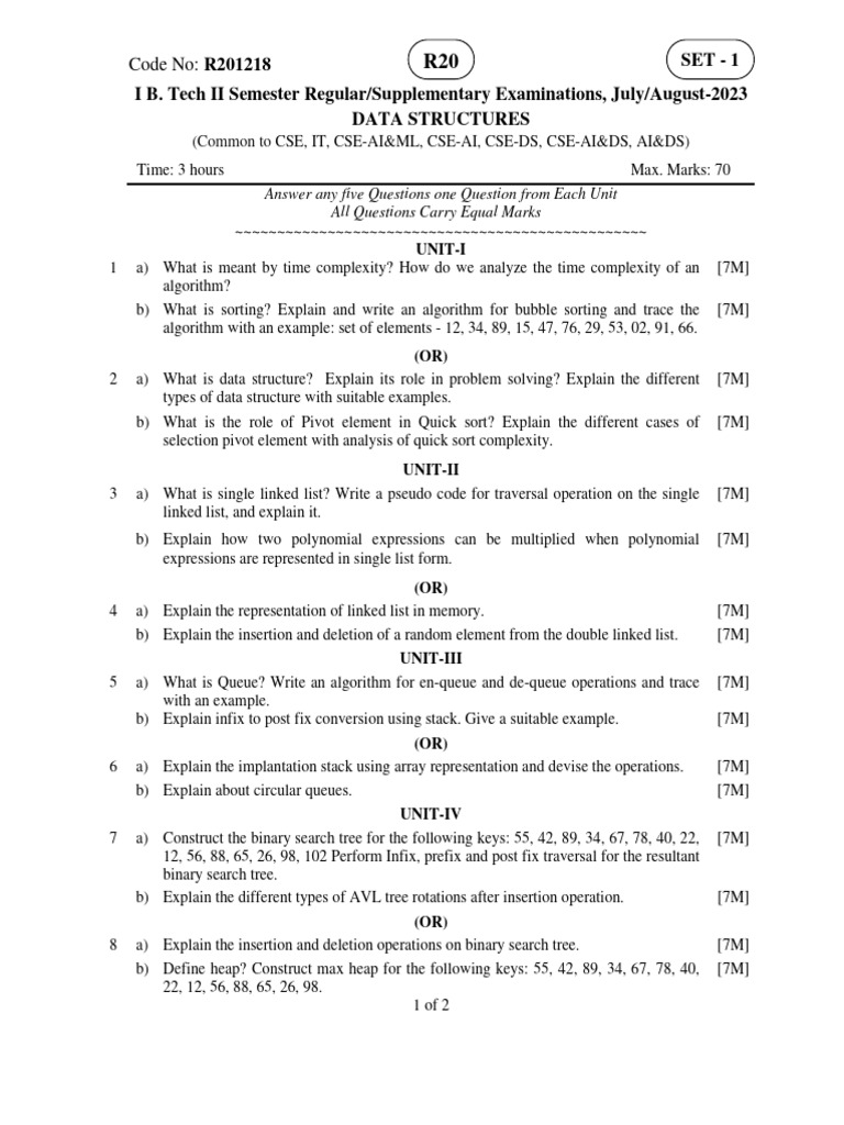 Data Structures July Aug 2023 | PDF | Computer Programming | Algorithms ...