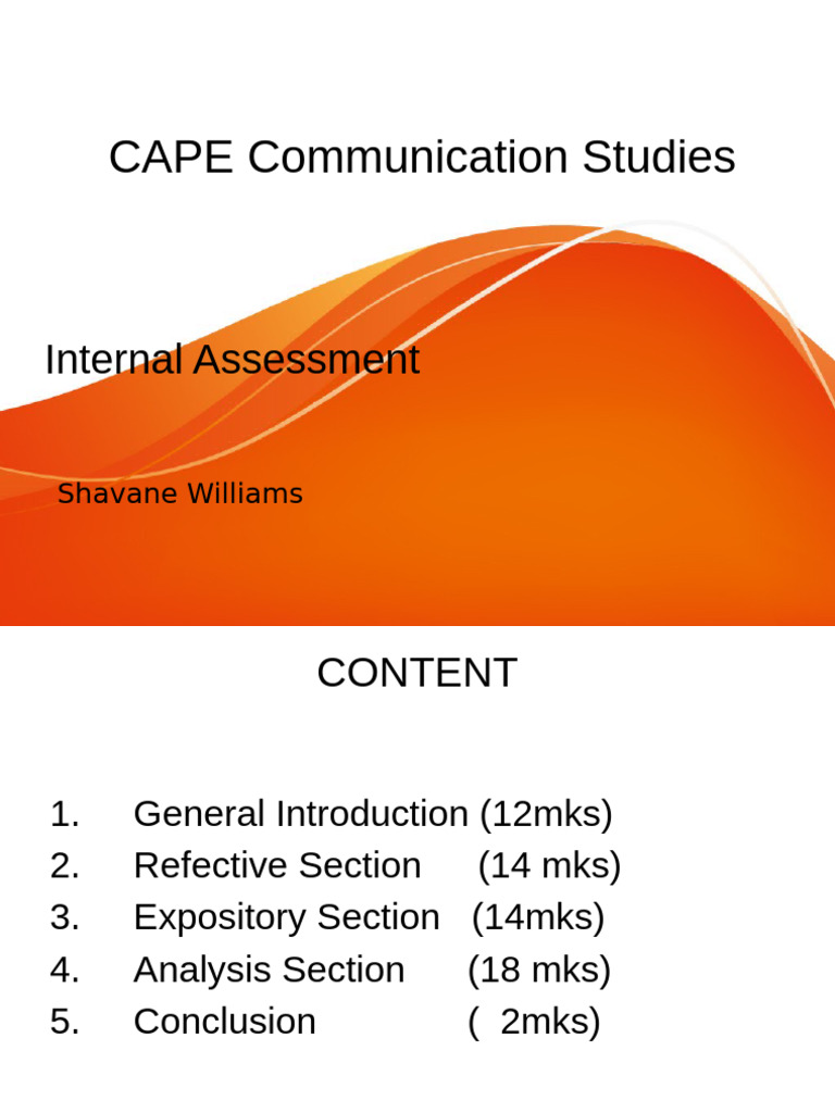CAPE Communication Studies Internal Assessment | PDF | English Language ...