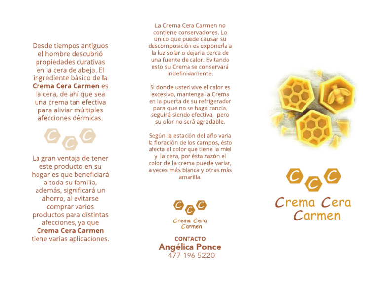 Folleto Crema Cera Carmen Fuera Pdf