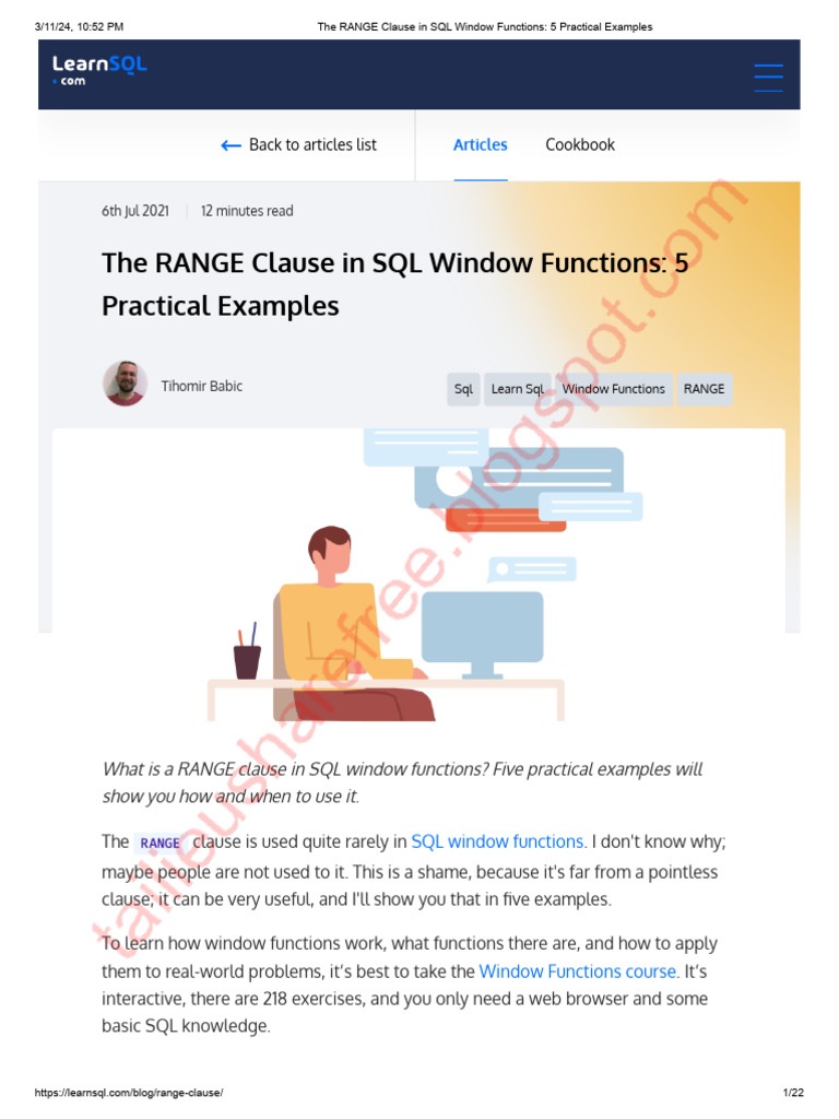 17.2 The RANGE Clause in SQL Window Functions - 5 Practical Examples | PDF | Data Management ...