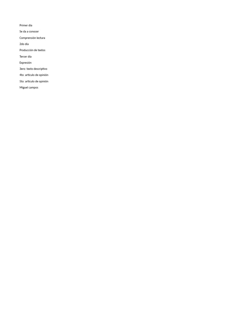 Primer Día | PDF