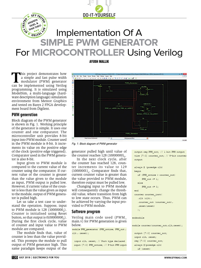 DIY - July-18 - PWM Generator For Microcontroller | PDF | Field Programmable Gate Array ...