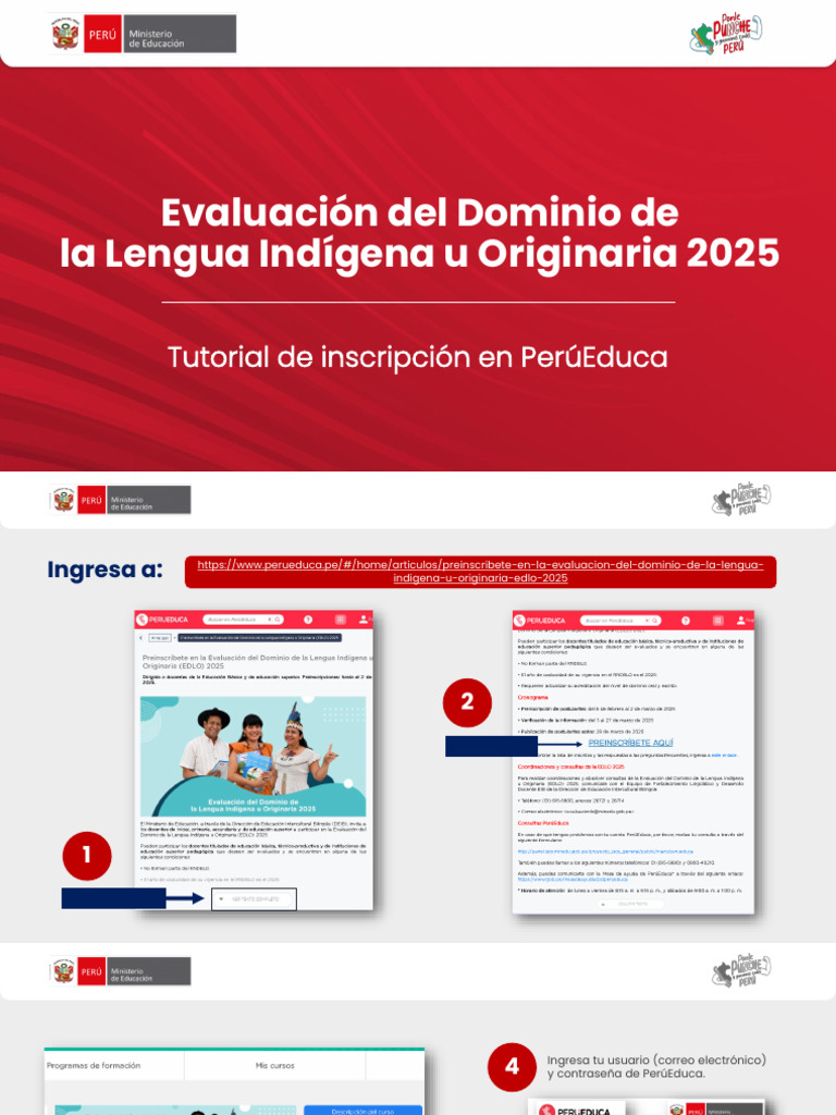 Tutorial de Inscripcion en Perueduca | PDF