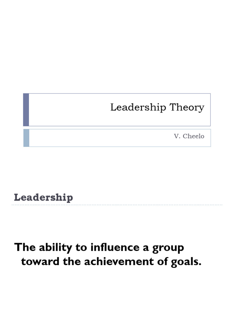 Lecture 3a Leadership Theory | Pdf | Transformational Leadership 