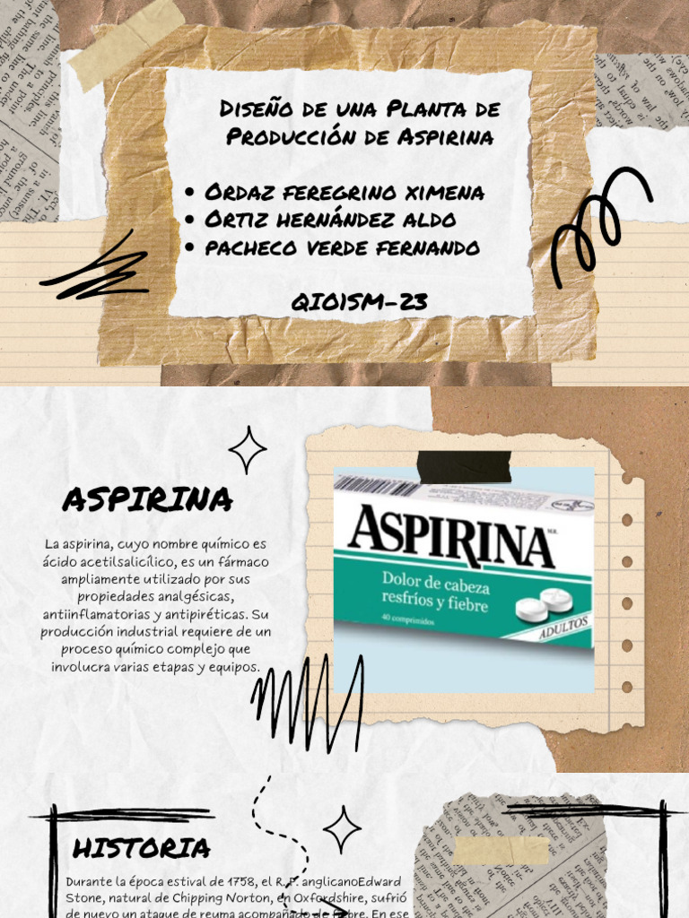 Diseño de Una Planta de Producción de Aspirina | PDF | Aspirina | Agua