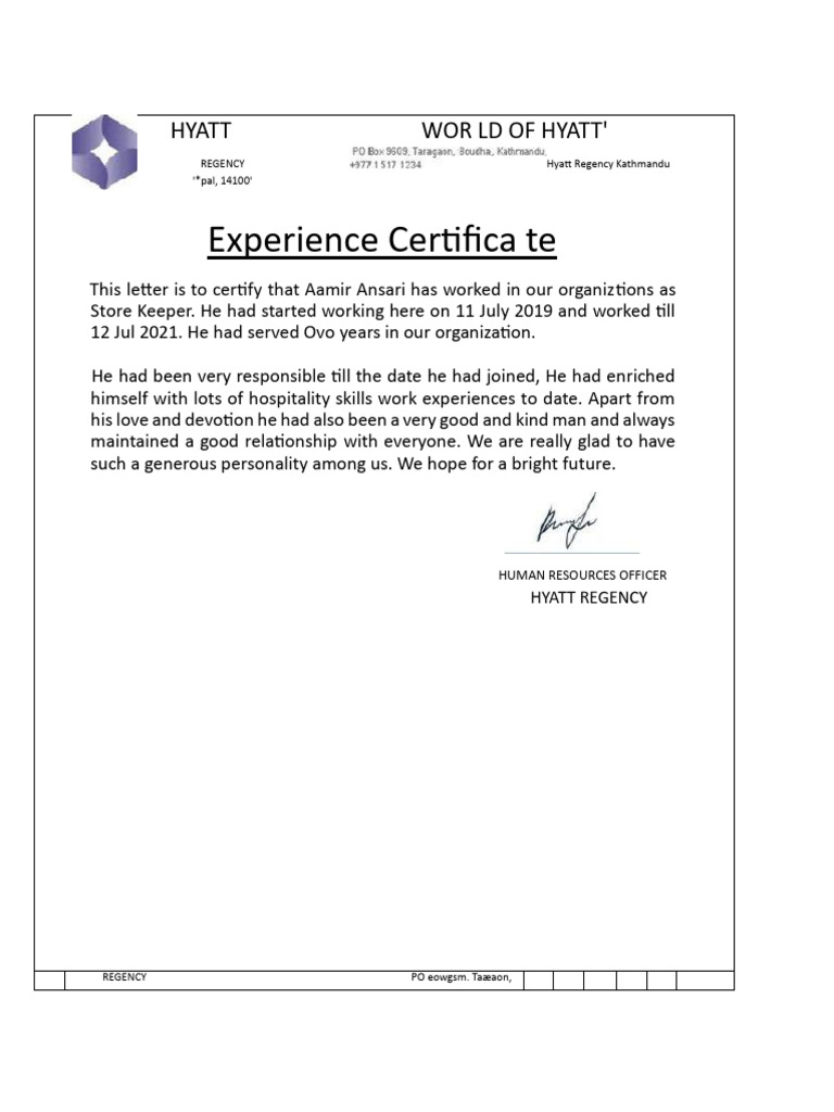 Store Keeper Certificate | PDF