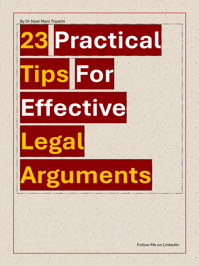 23 Tips for Winning Legal Arguments | PDF | Precedent | Argument