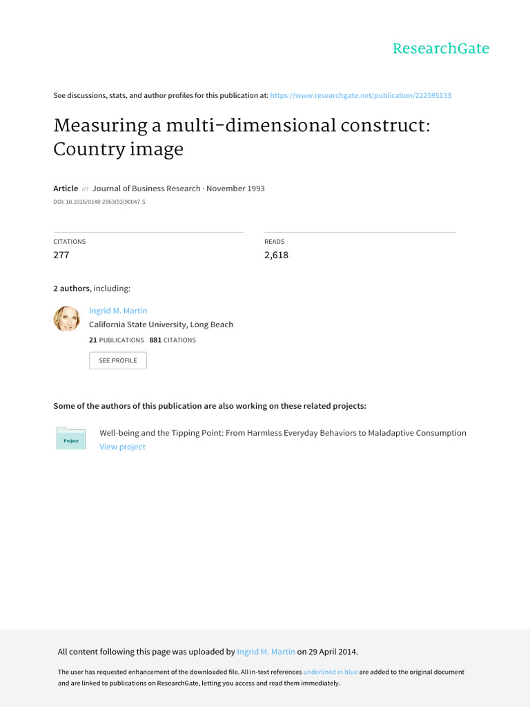 Measuring A Multi Dimensional Construct | PDF | Methodology