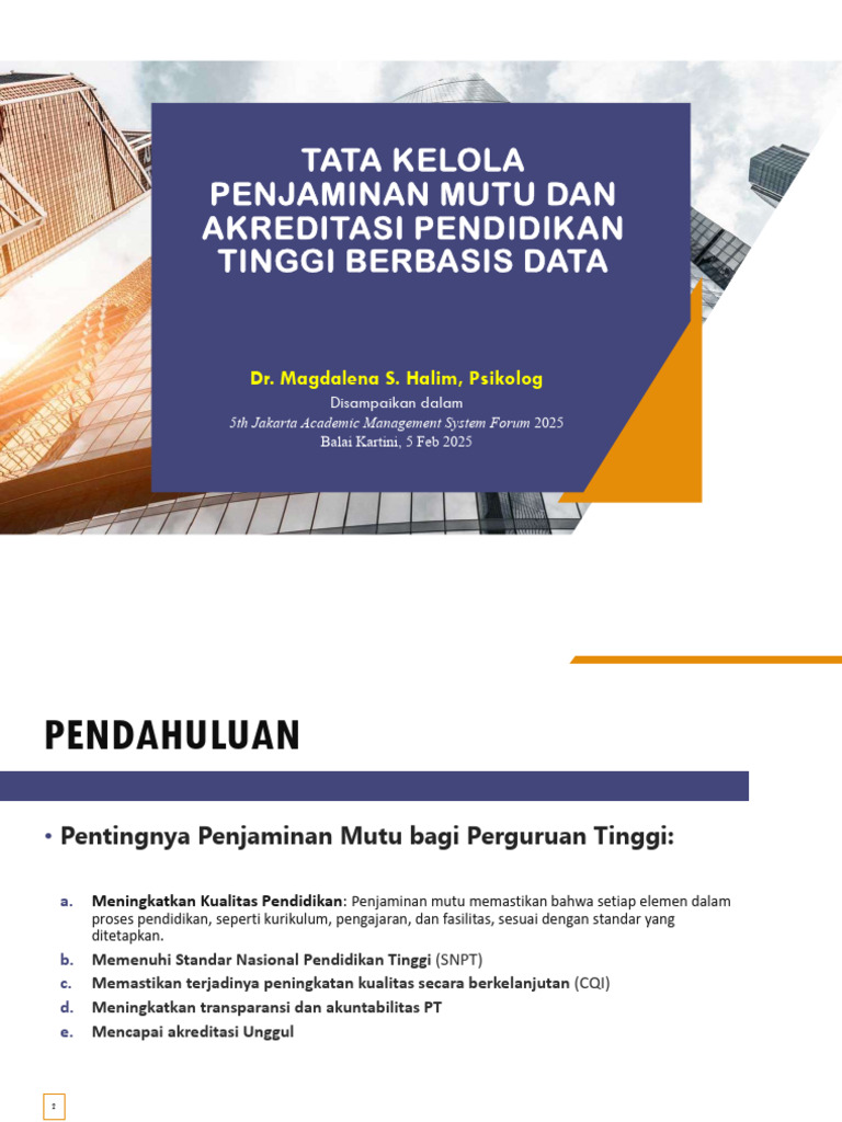 Tata Kelola Penjaminan Mutu Dan Akreditasi Pendidikan Tinggi | PDF