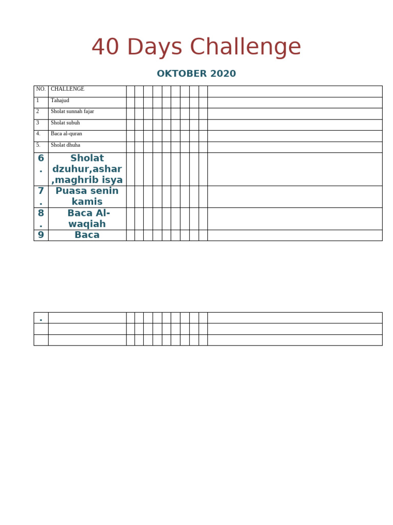 40 Days Challenge | PDF
