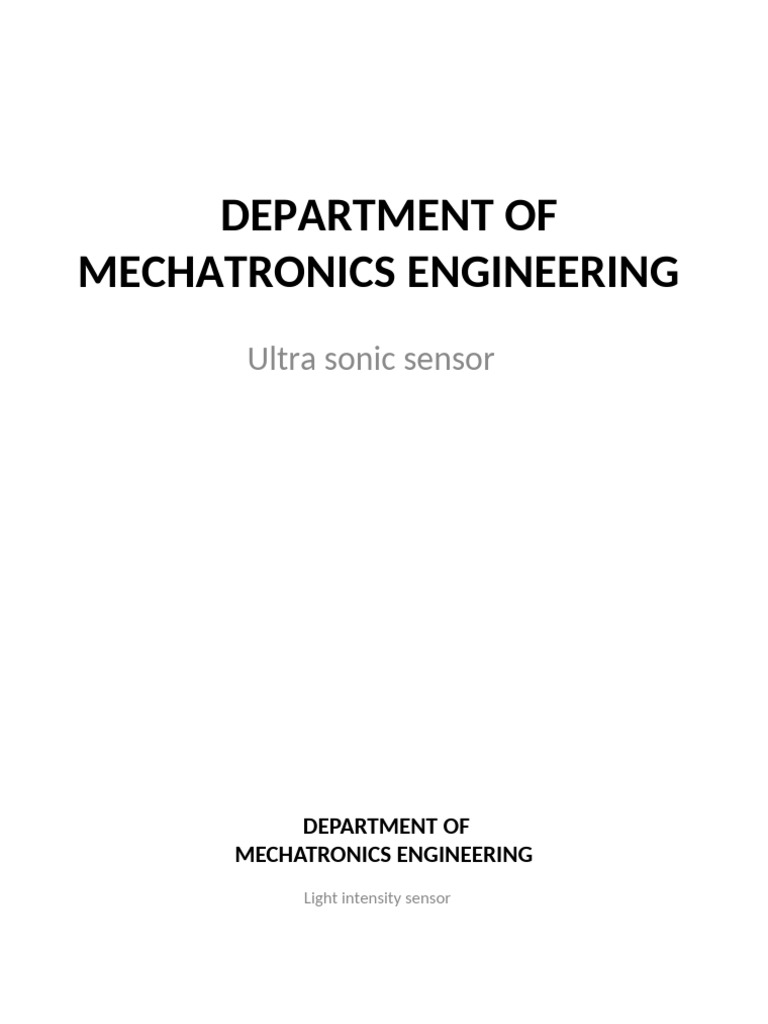 ultra sonic sensor | PDF