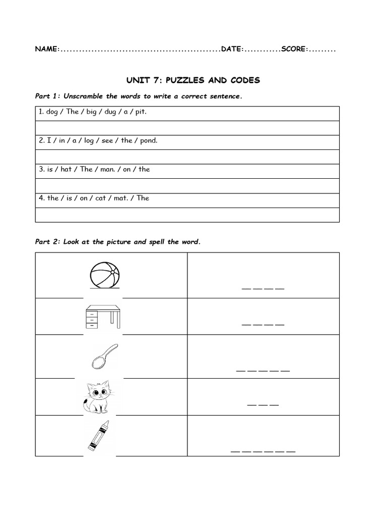 Puzzles and Codes Learning Activity | PDF