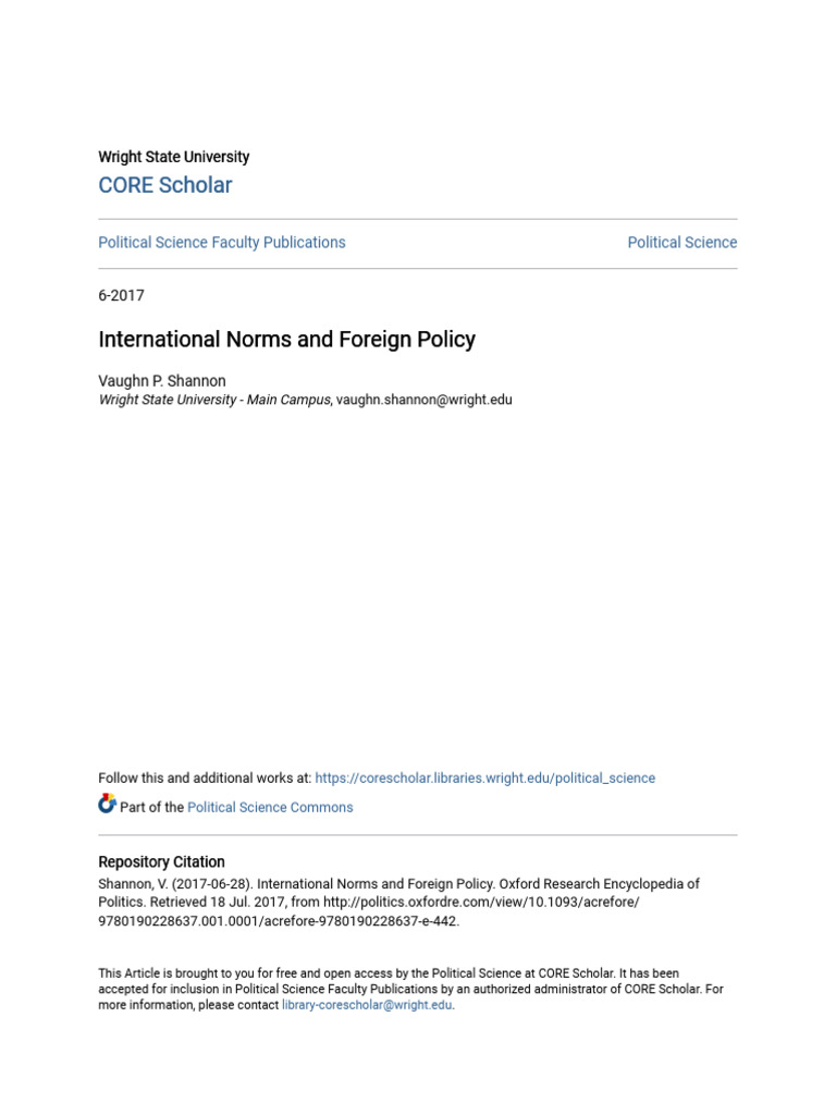 Impact of International Norms on Foreign Policy | PDF | Nuclear ...
