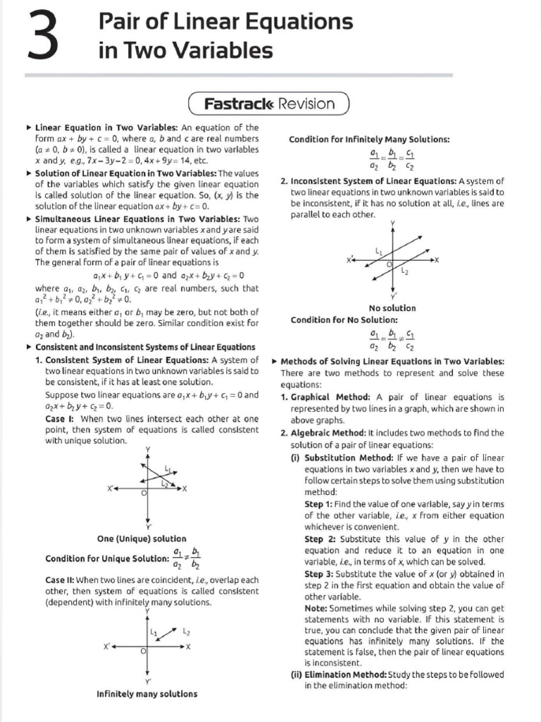 Chapter 3 Pair of Linear Equations | PDF
