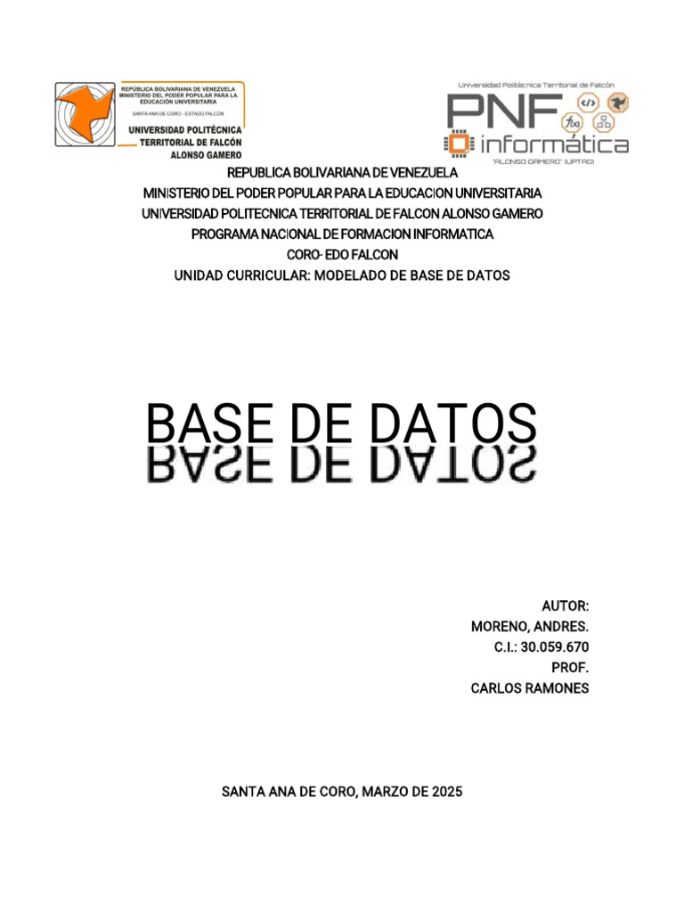 Informe Base de Datos | PDF | Bases de datos | No Sql