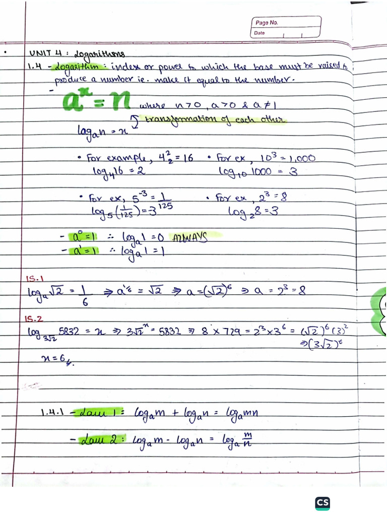 Maths CH 1 U4 | PDF