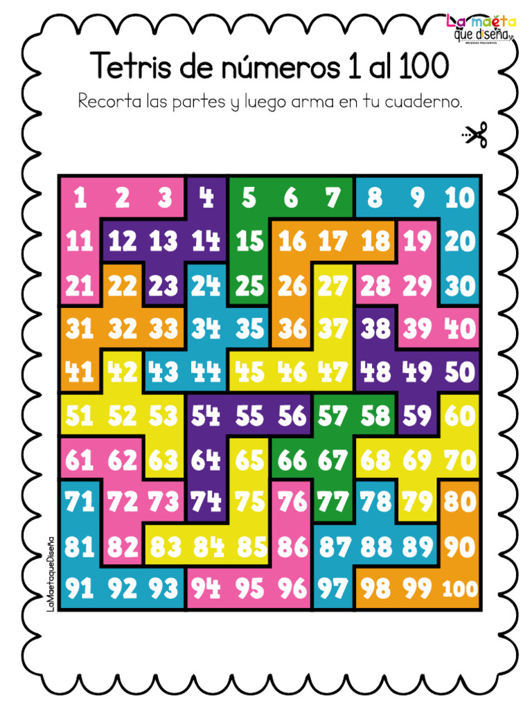 Tetris 1-100 . - Lamaetaquediseña | PDF