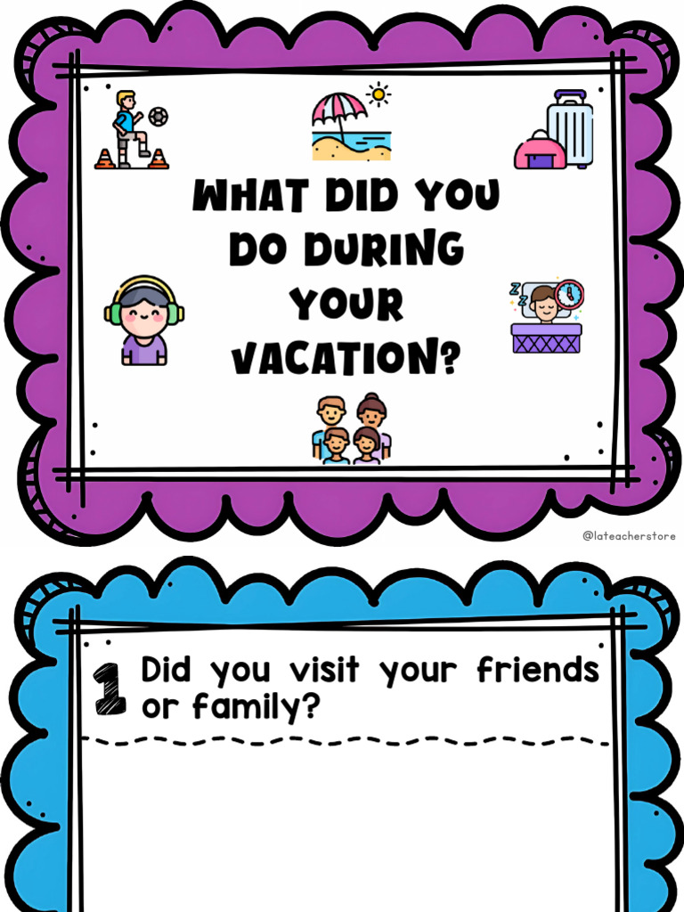 Vacation Task Cards | PDF