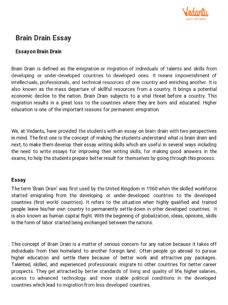 Brain Drain Essay | PDF