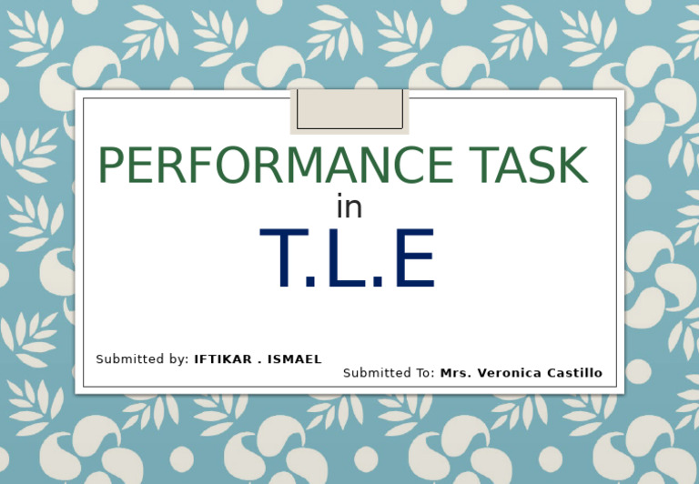 Performance Task | PDF