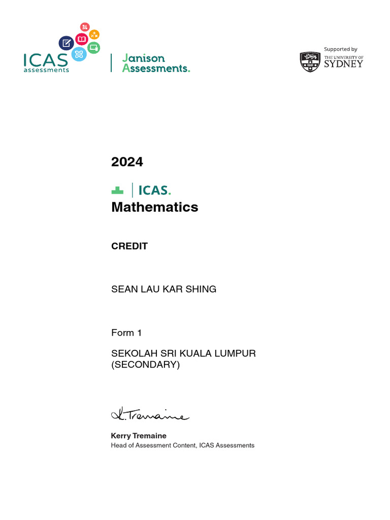 Icas Certificate | PDF