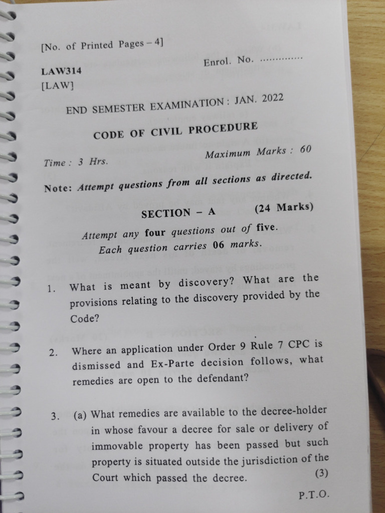 2022 Papers - CPC, CG, Ethics, IT, PIL, LD, Real Estate, Women and Criminal | PDF