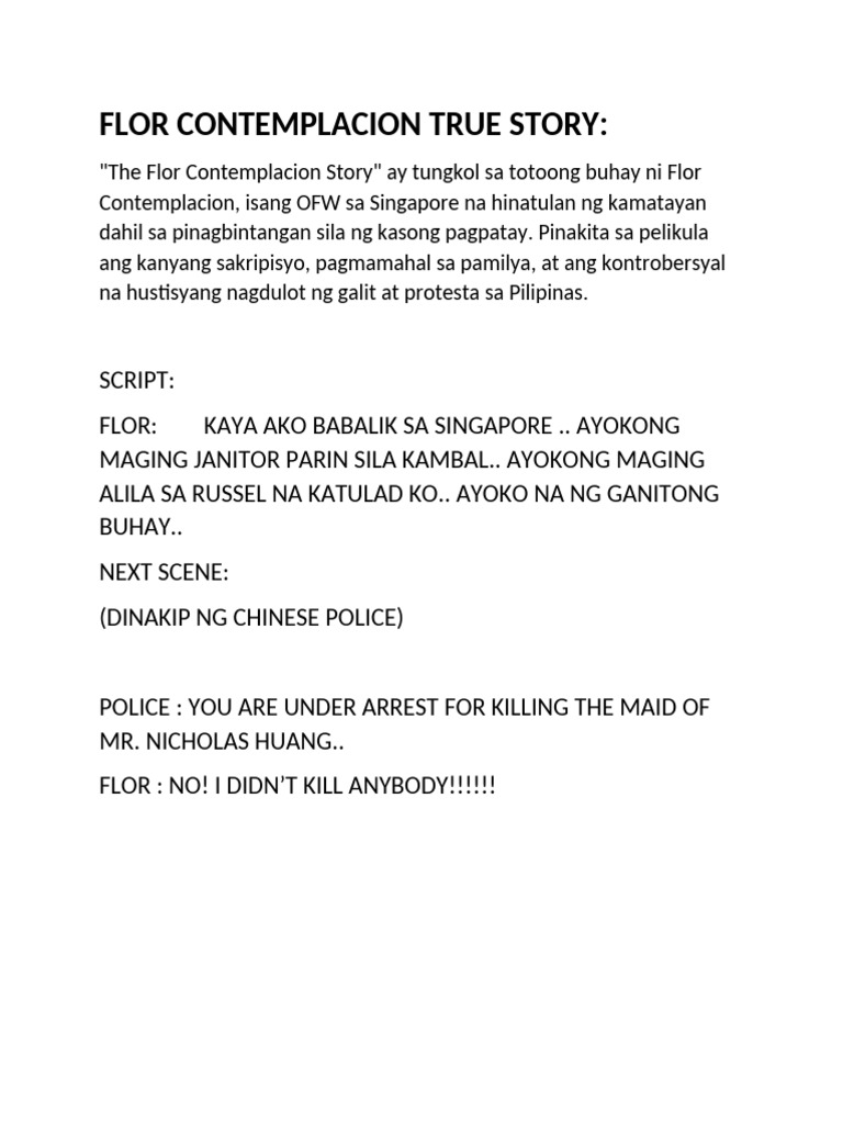 Flor Contemplacion True Story | PDF