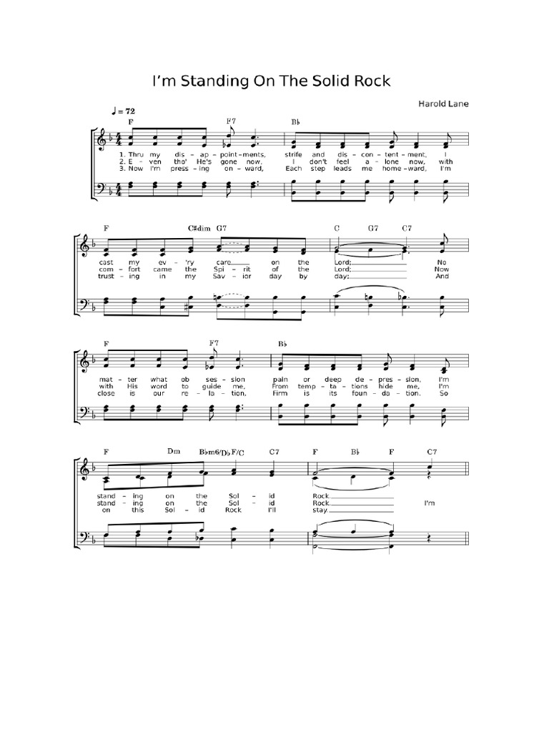 I'm Standing On The Solid Rock | PDF