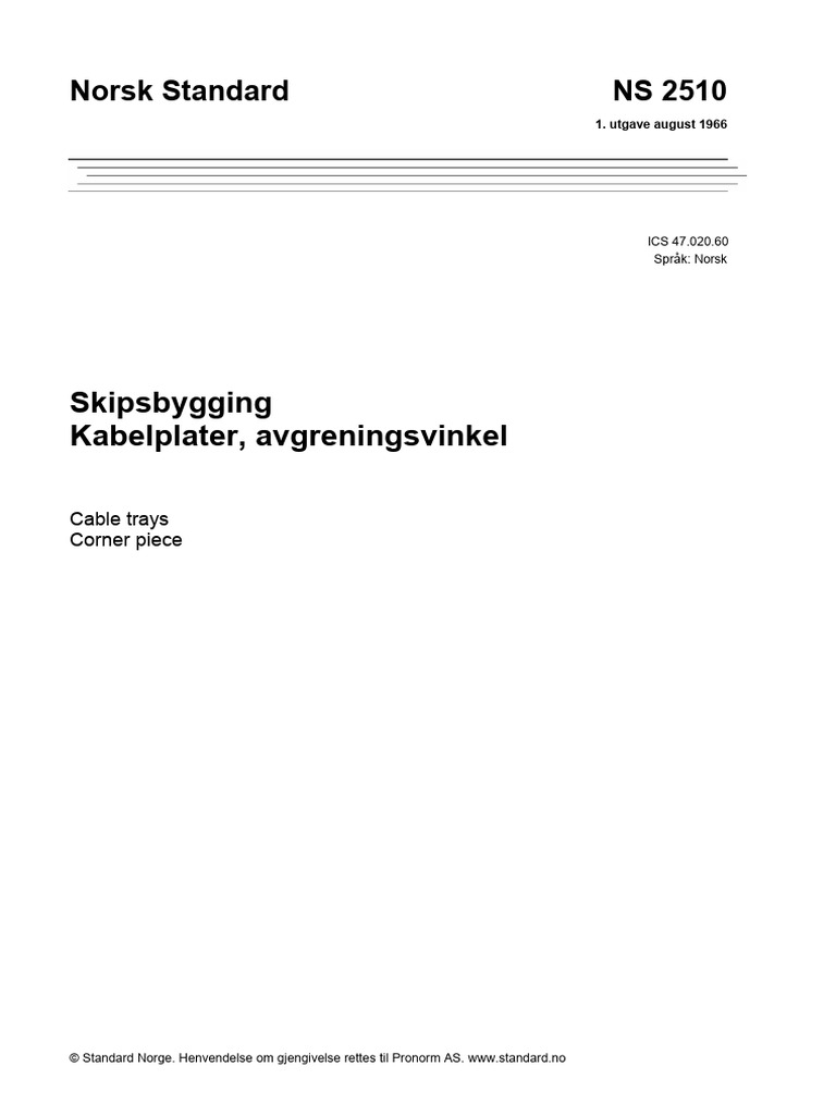 Norwegian Marine Standards NS 2510 | PDF