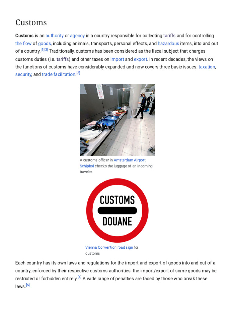 Customs | PDF | Customs | Business