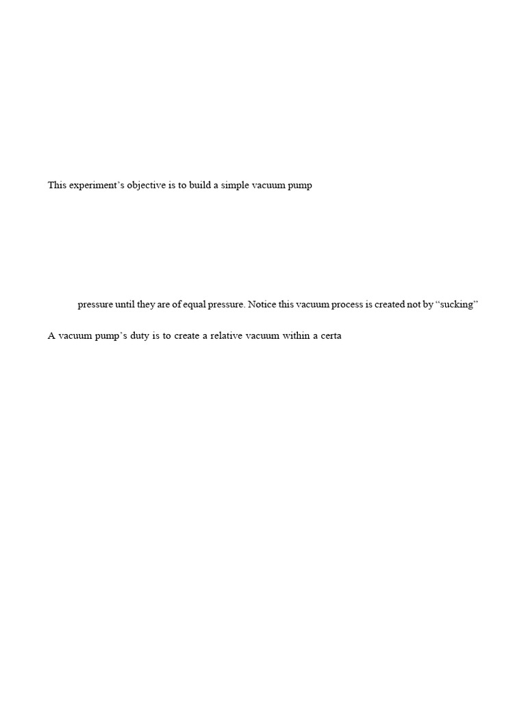 Build a Simple Vacuum Pump Guide | PDF | Vacuum | Gases